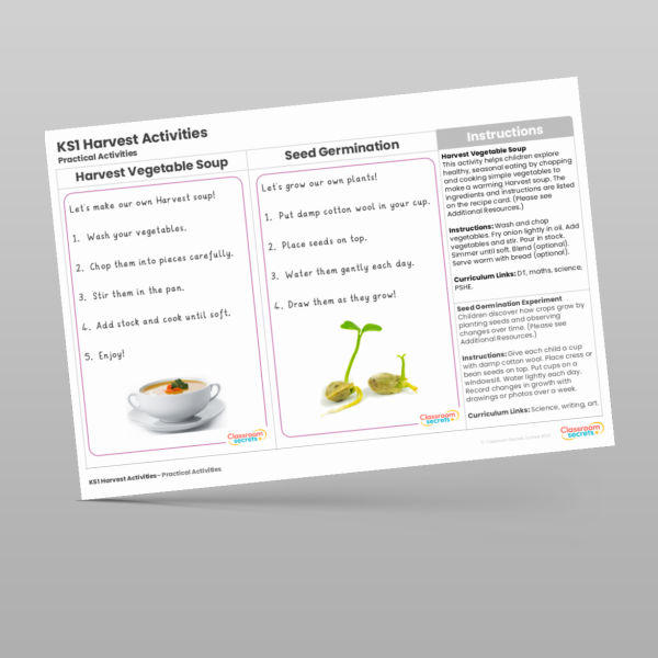KS1 Harvest Practical Activities Resource | Classroom Secrets