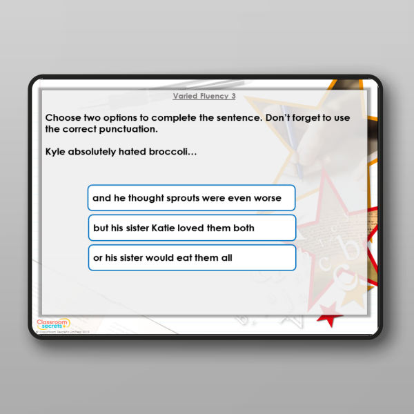 Year 2 Consolidating Conjunctions Modelling Ppt Resource Classroom Secrets
