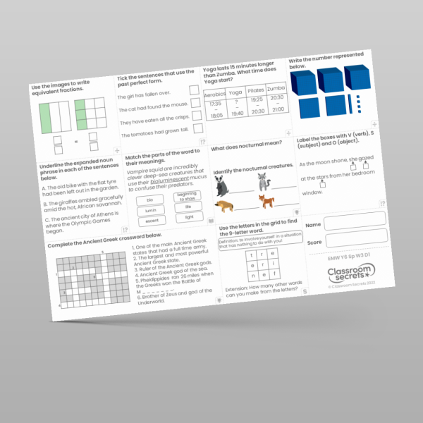 Year 6 Early Morning Work Spring Week 3 Resource | Classroom Secrets