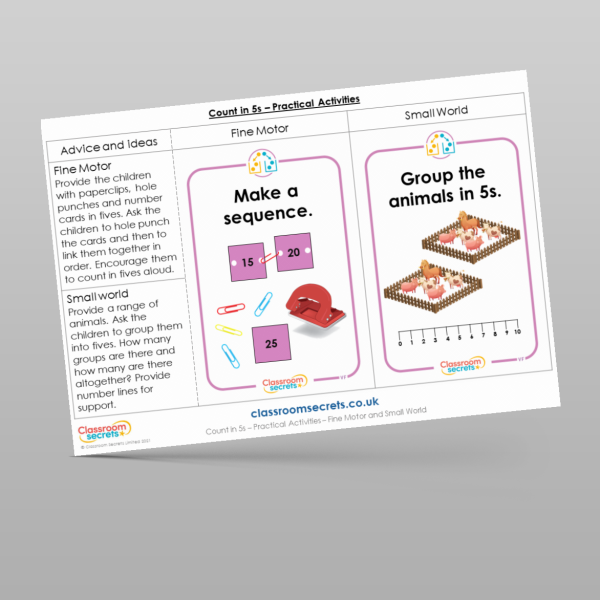 Year 1 Count In 5s Practical Activities Resource | Classroom Secrets