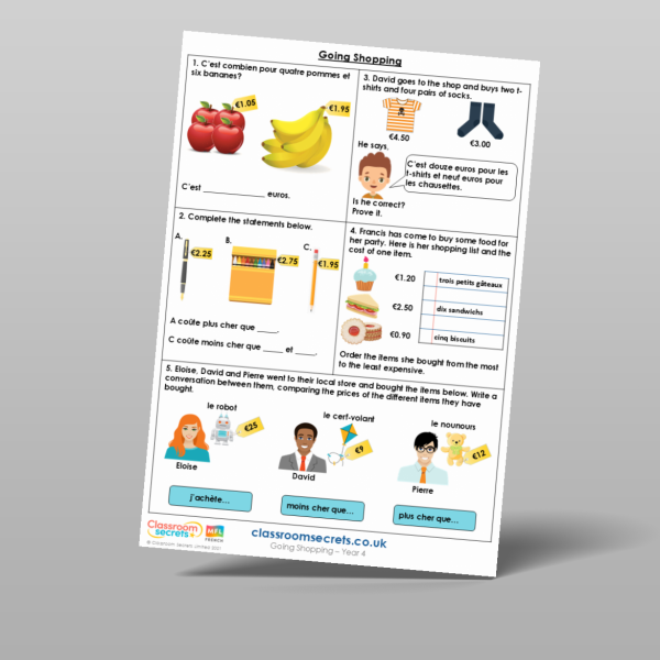 Year 4 Going Shopping Main Activity Resource | Classroom Secrets