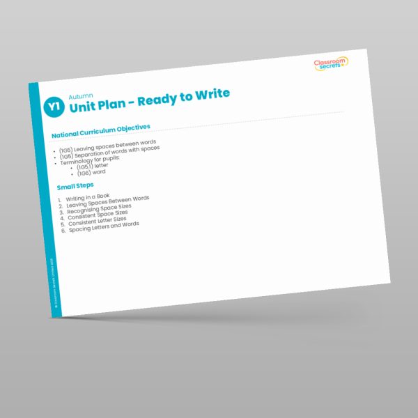 Year 1 Ready To Write Guidance Resource | Classroom Secrets