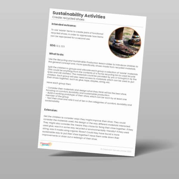 KS2 Create Recycled Shoes Practical Sustainability Activity Resource ...