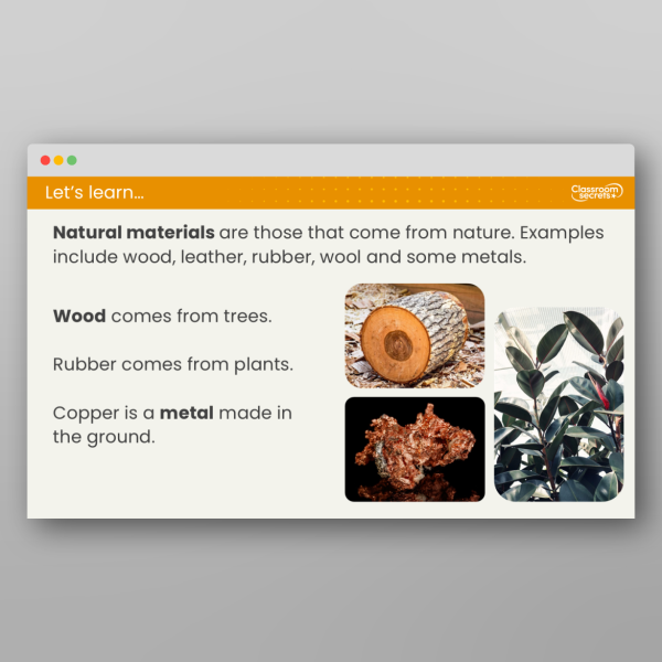 Year 2 Where Do Natural And Man Made Materials Come From Lesson ...