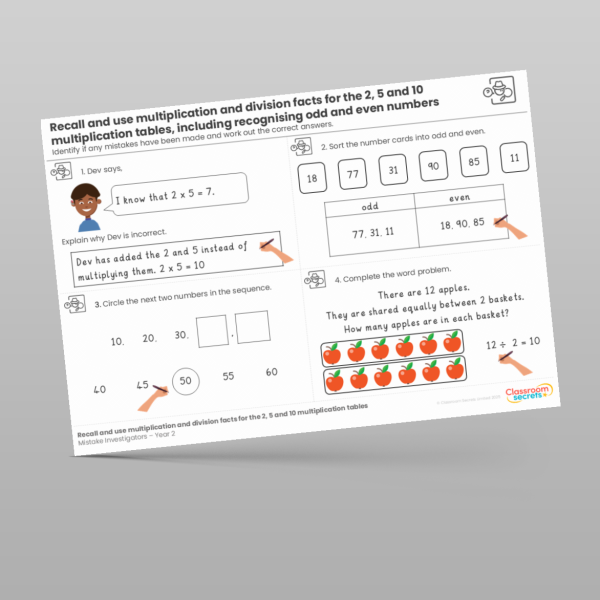 Year 2 Multiplication And Division Mistake Investigators Resource ...