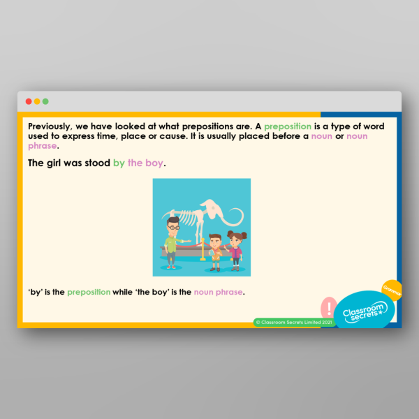 Year 3 Prepositional Phrases Teaching Ppt Resource | Classroom Secrets