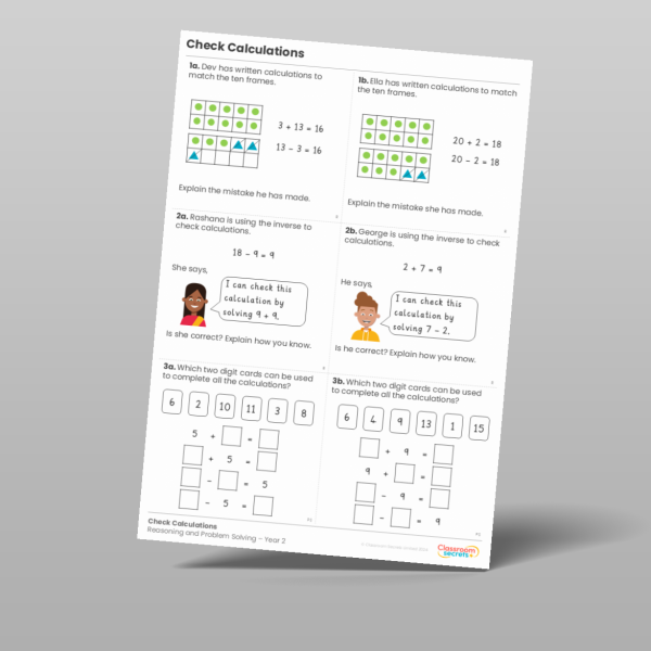 Year 2 Check Calculations Reasoning And Problem Solving 2 Resource ...