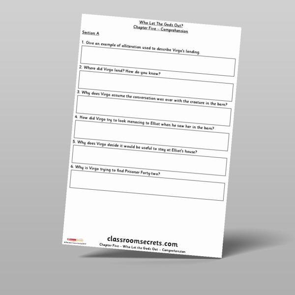 KS2 Who Let The Gods Out Chapter 5 Whole Class Guided Reading Pack ...