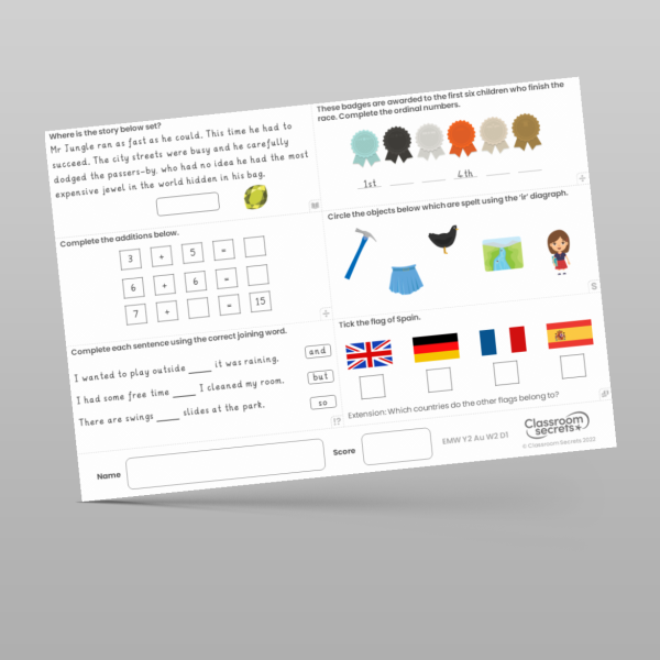 Year 2 Early Morning Work Autumn Week 2 Resource | Classroom Secrets