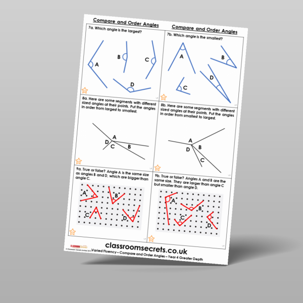 Year 4 Compare And Order Angles Varied Fluency Resource | Classroom Secrets