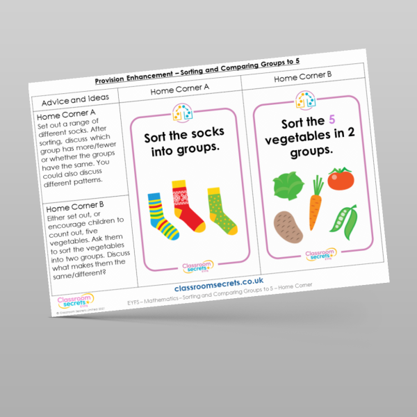 Eyfs Sorting And Comparing Groups To 5 Provision Enhancement Resource ...