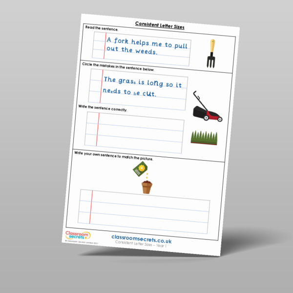 Year 1 Consistent Letter Sizes Mixed Activity Resource | Classroom Secrets