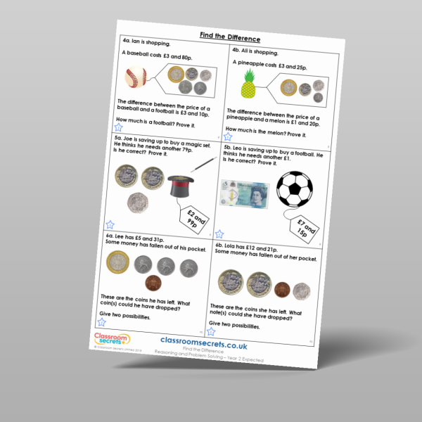 Year 2 Find The Difference Reasoning And Problem Solving Resource ...