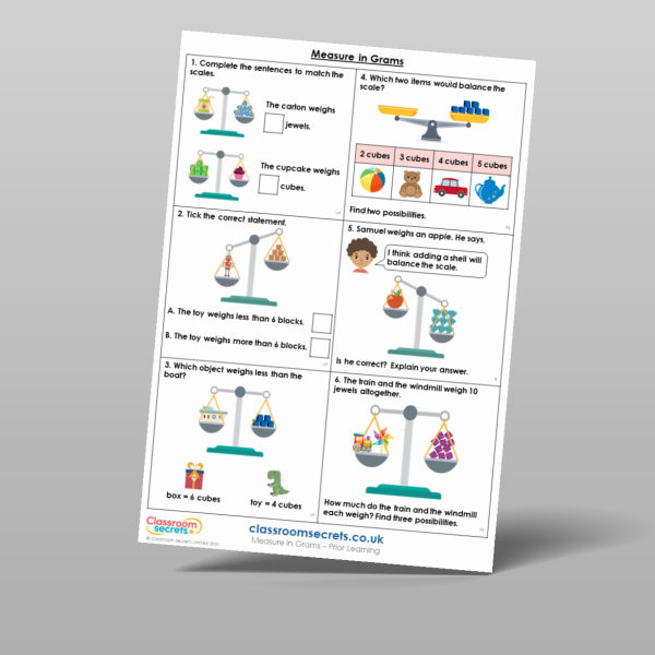 Year 2 Measure In Grams Prior Learning Resource | Classroom Secrets