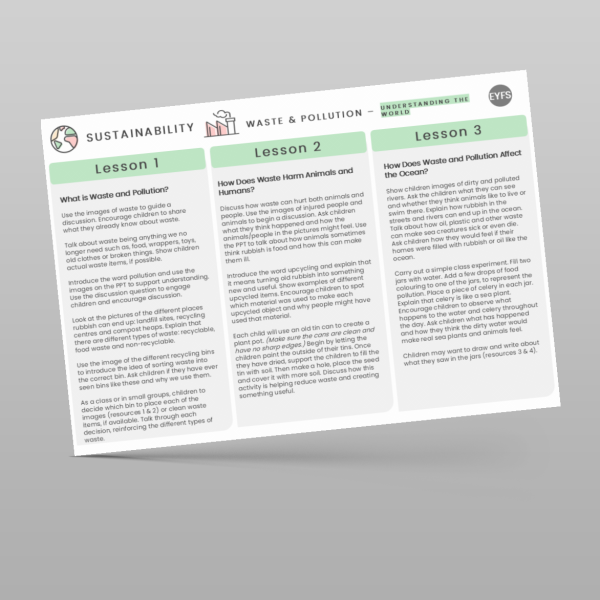 Eyfs Waste And Pollution Planning Resource | Classroom Secrets