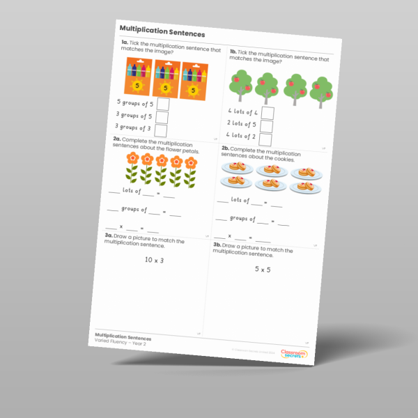 Year 2 Multiplication Sentences Varied Fluency 2 Resource | Classroom ...