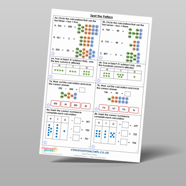 Year 3 Spot The Pattern Varied Fluency Resource | Classroom Secrets