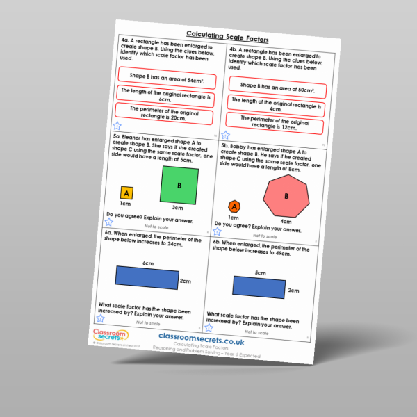 Year 6 Calculating Scale Factors Reasoning And Problem Solving Resource ...