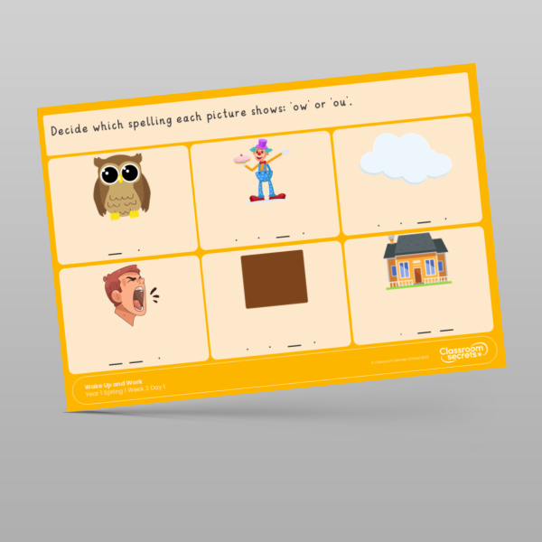 Year 1 Spring 1 Week 2 Wake Up And Work Resource | Classroom Secrets