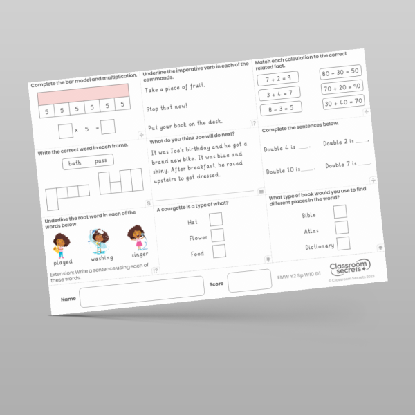 Year 2 Early Morning Work Spring Week 10 Resource | Classroom Secrets