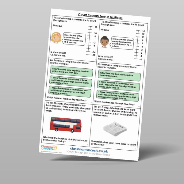 Count through Zero in Multiples Reasoning and Problem Solving Resource ...