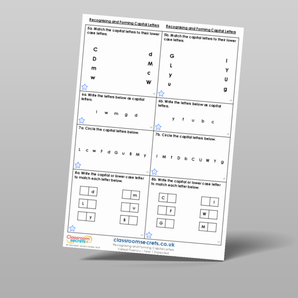 Year 1 Recognising And Forming Capital Letters Varied Fluency Resource ...
