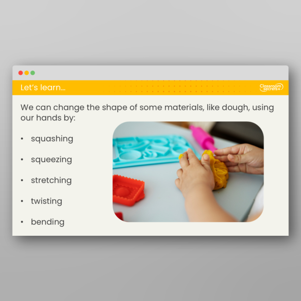 Year 2 What Materials Can Change Shape Investigation Lesson Resource ...