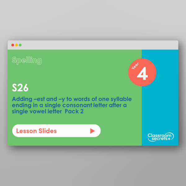 Year 4 Adding Est And Y To Words Ending In A Single Consonant Letter Resource Pack Resource ...