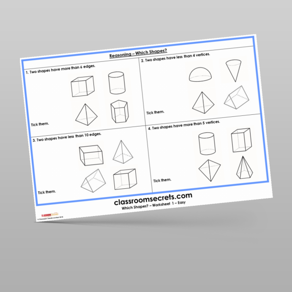 KS1 Which Shapes Reasoning Test Practice Resource | Classroom Secrets