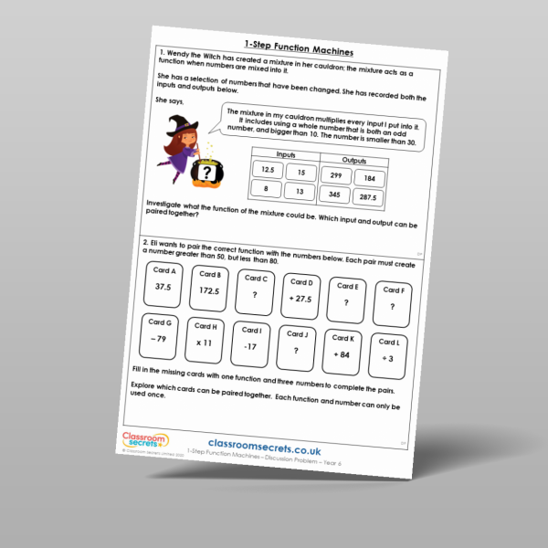 Year 6 1 Step Function Machines Discussion Problem Resource | Classroom ...