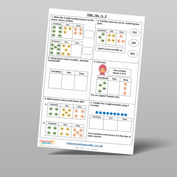 Year 3 100s 10s 1s 2 Mixed Activity Resource | Classroom Secrets