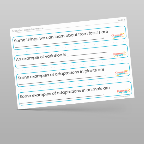 Year 6 Evolution And Inheritance Stem Sentences Resource | Classroom ...