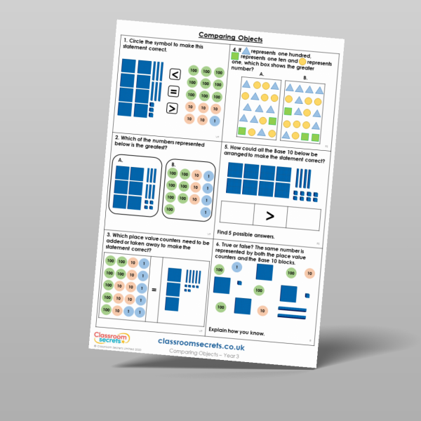 Year 3 Comparing Objects Mixed Activity Resource Classroom Secrets