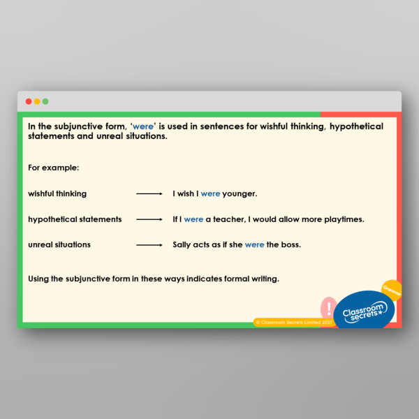 Year 6 Subjunctive Form In Formal Speech And Writing Teaching Ppt ...