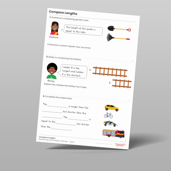 Year 1 Compare Lengths Reasoning And Problem Solving Resource ...