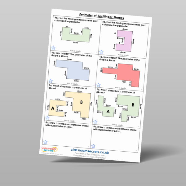 Year 4 Perimeter Of Rectilinear Shapes Varied Fluency Resource ...