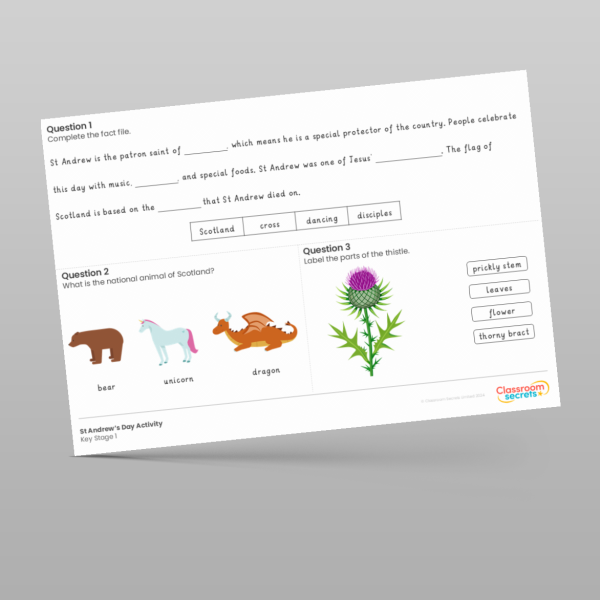 KS1 St Andrew S Day Activity Resource | Classroom Secrets
