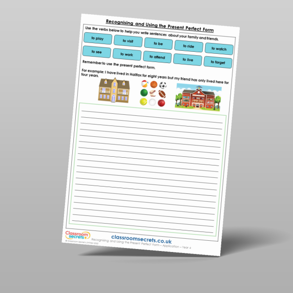 Year 3 Recognising And Using Present Perfect Form Application Resource Classroom Secrets