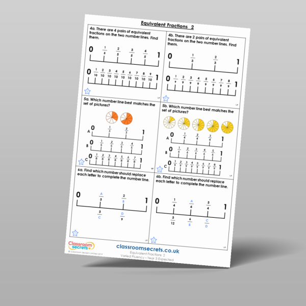 Year 3 Equivalent Fractions 2 Varied Fluency Resource | Classroom Secrets