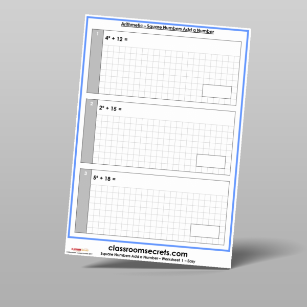 KS2 Square Numbers Add A Number Arithmetic Test Resource | Classroom ...