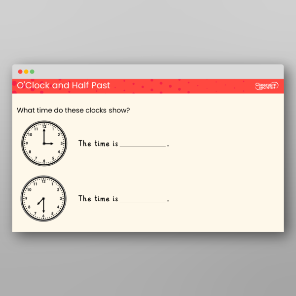 Year 2 O Clock And Half Past Teaching Ppt Resource | Classroom Secrets