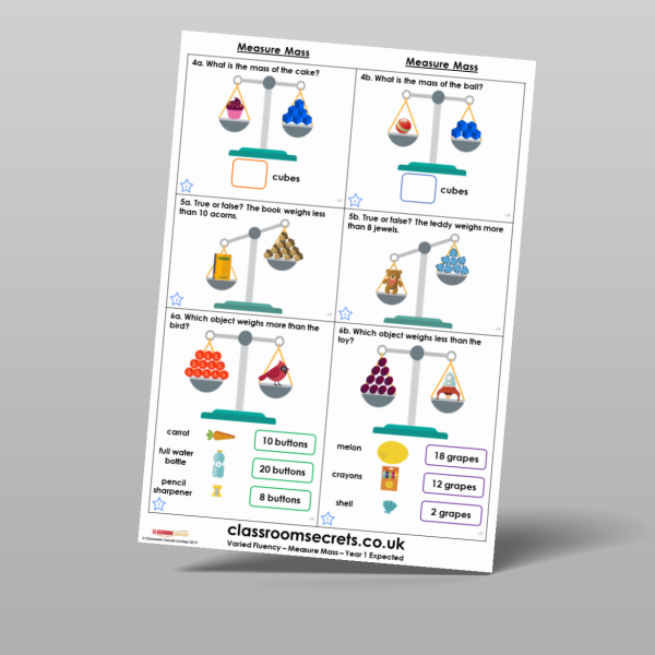 Year 1 Measure Mass Varied Fluency 2 Resource | Classroom Secrets