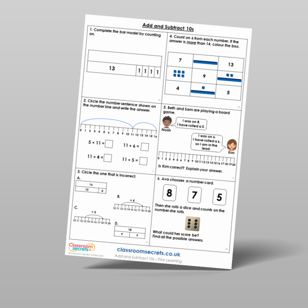 Year 2 Add And Subtract 10s Prior Learning Resource | Classroom Secrets