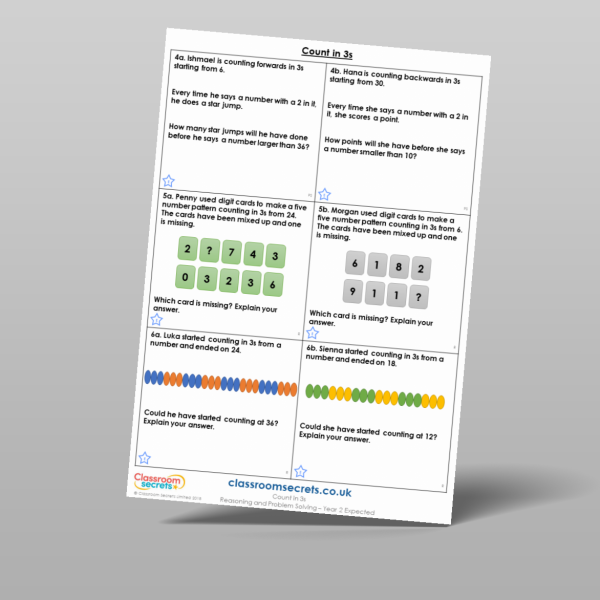 Year 2 Count In 3s Reasoning And Problem Solving Resource | Classroom Secrets