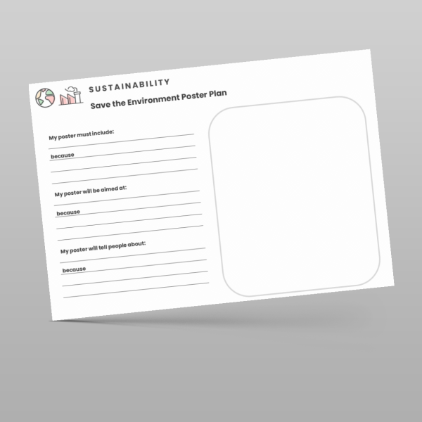 KS2 Save The Environment Poster Planning Worksheet Resource | Classroom ...