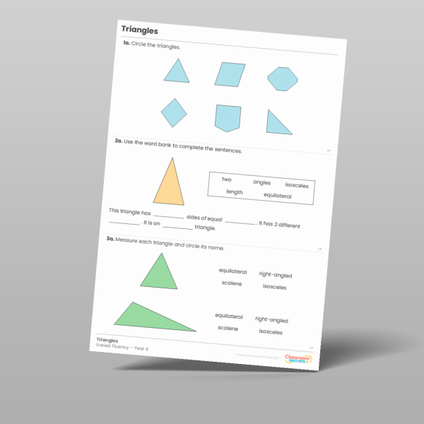 Year 4 Triangles Varied Fluency 2 Resource | Classroom Secrets
