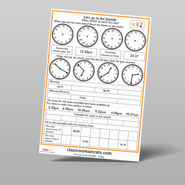 KS1 And Ks2 Let S Go To The Seaside Time Word Problems Resource ...