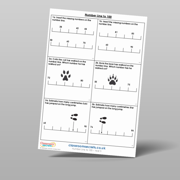 Year 3 Number Line To 100 Varied Fluency Resource | Classroom Secrets