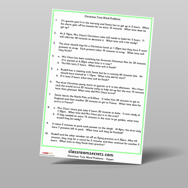 KS2 Christmas Time Word Problems Resource | Classroom Secrets
