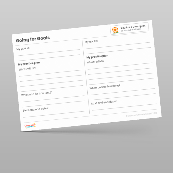 LKS2 You Are A Champion Going For Goals Practice Planning Resource ...